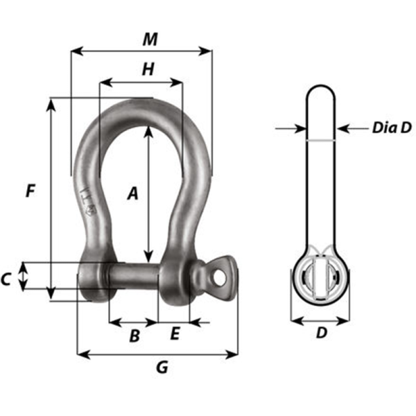 Wichard Titanium Bow Shackles – 51246 and 51245 | RiggtechRiggtech