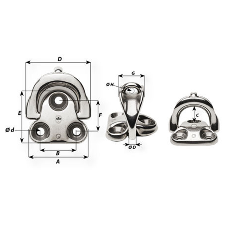 Wichard Fairlead Pad Eyes 6mm – 10mm | RiggtechRiggtech